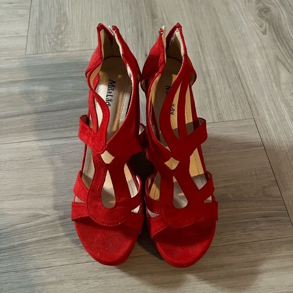 Shoes | Red Suede Wedges | Poshmark